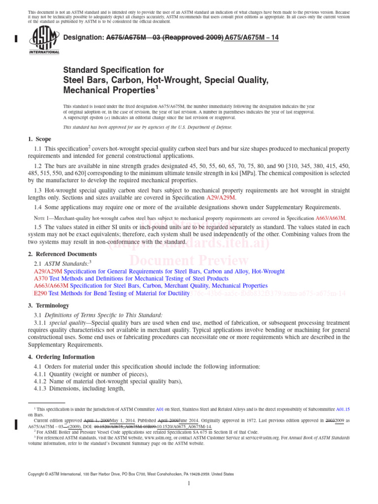 Astm A675 A675m 14 | PDF | Steel | Strength Of Materials