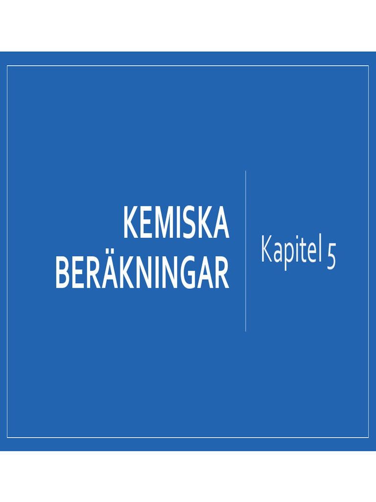 Kemiska Beräkningar | PDF