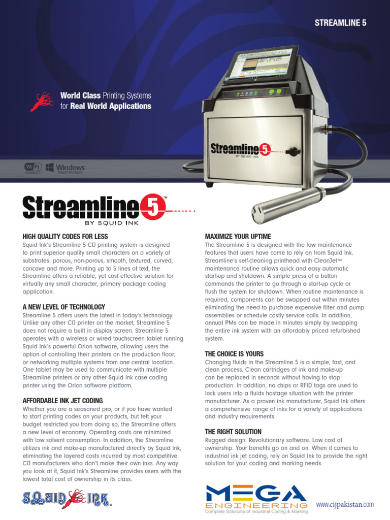 Streamline 5 Mega | PDF | Printer (Computing) | Touchscreen