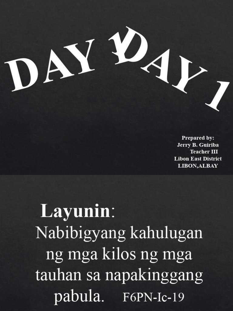 Grade 6 PPT Filipino Q1 W3 Day 1-5 | PDF