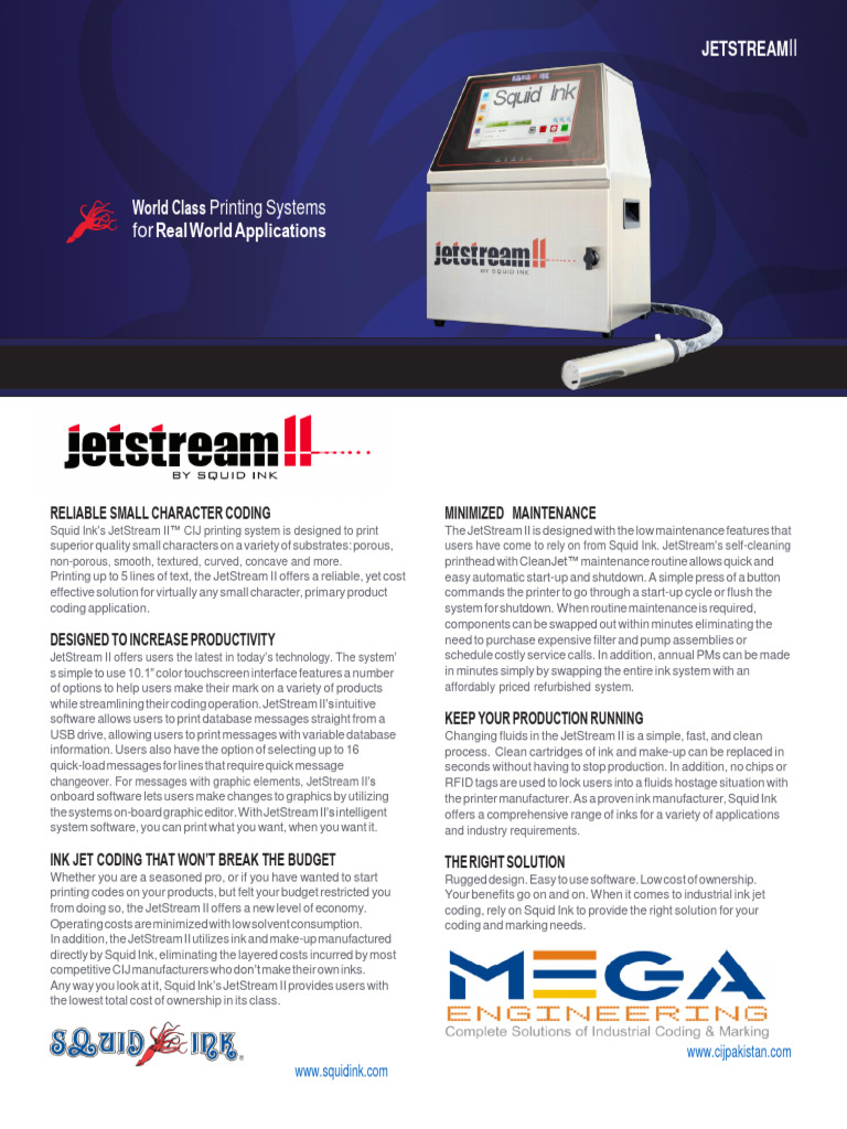 1 JetStreamII Brochure Mega | PDF | Printer (Computing) | Touchscreen