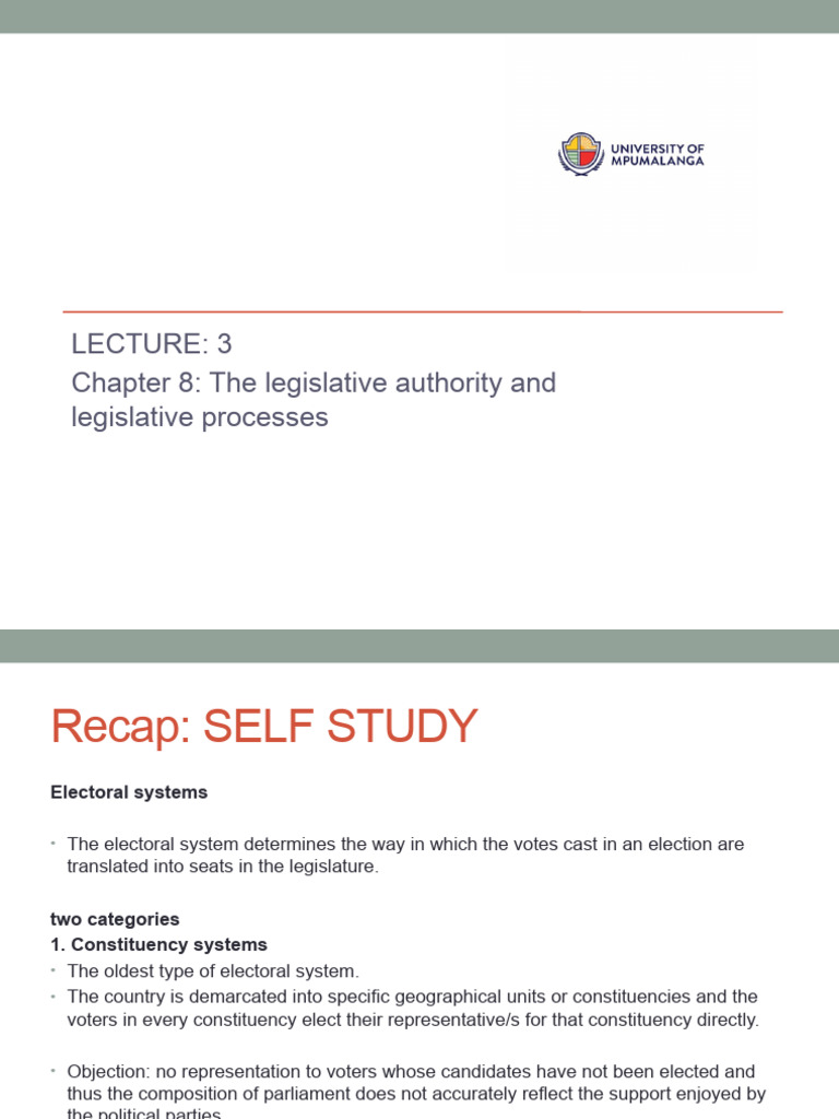Lecture 3 p1 Selfstudy Constitutional Law | PDF | Electoral District | Voting