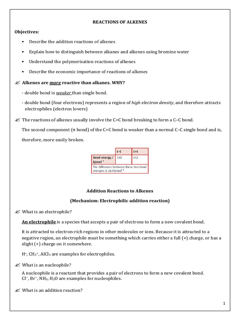 11 - Alkene Rxns | PDF | Alkene | Chemical Reactions