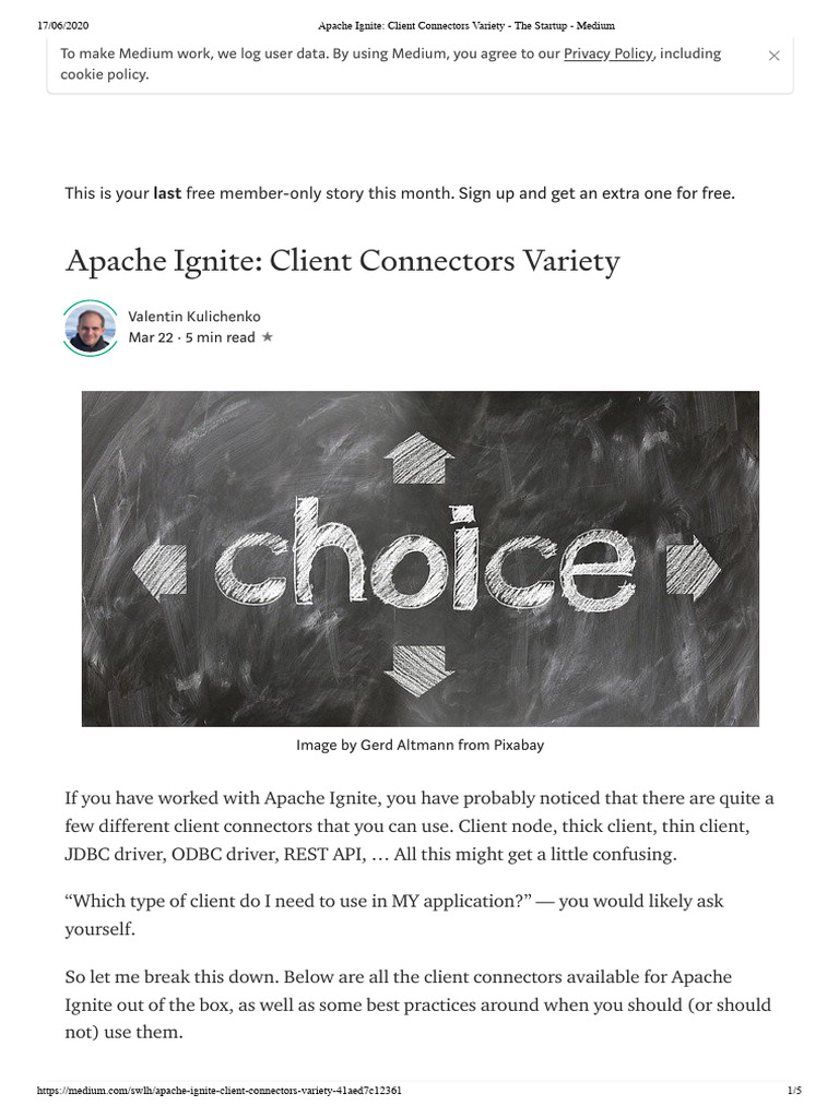Apache Ignite - Client Connectors Variety - The Startup - Medium | PDF | Client (Computing ...