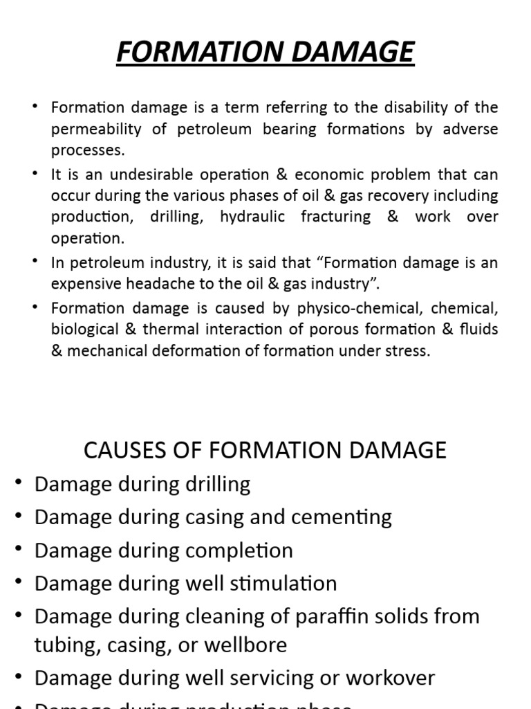 S8 Formation Damage | PDF | Casing (Borehole) | Oil Well