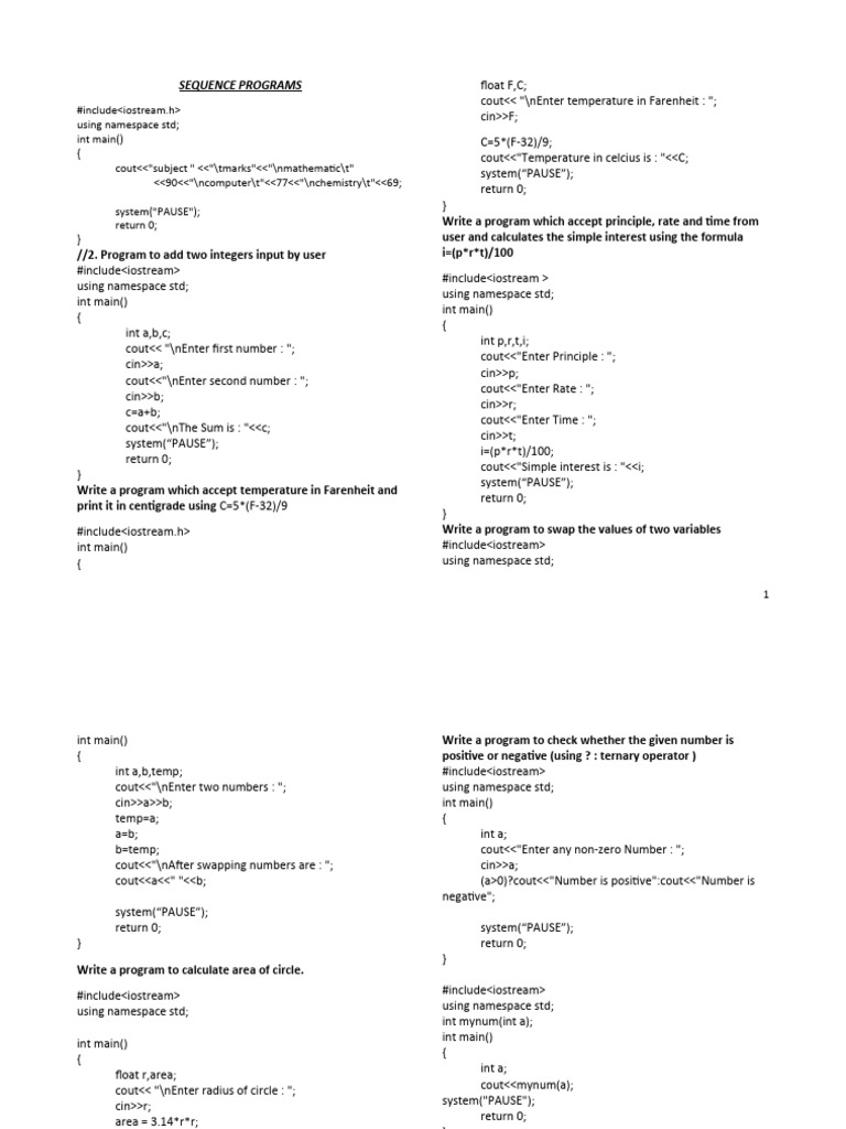 C++Good EXAMPLES | Download Free PDF | Namespace | Triangle