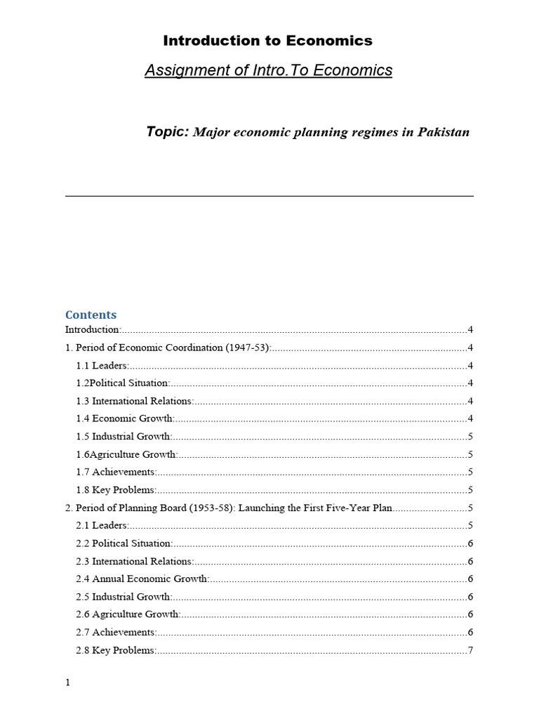 Eco Assignment | PDF | Economic Growth | Nawaz Sharif