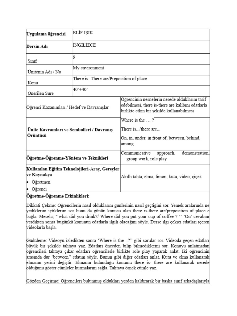 Günlük Plan3 | PDF