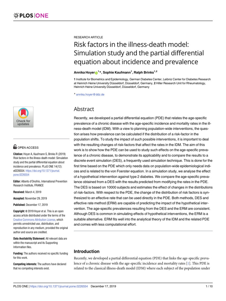 Risk factors in the illness-death model | PDF | Incidence (Epidemiology ...