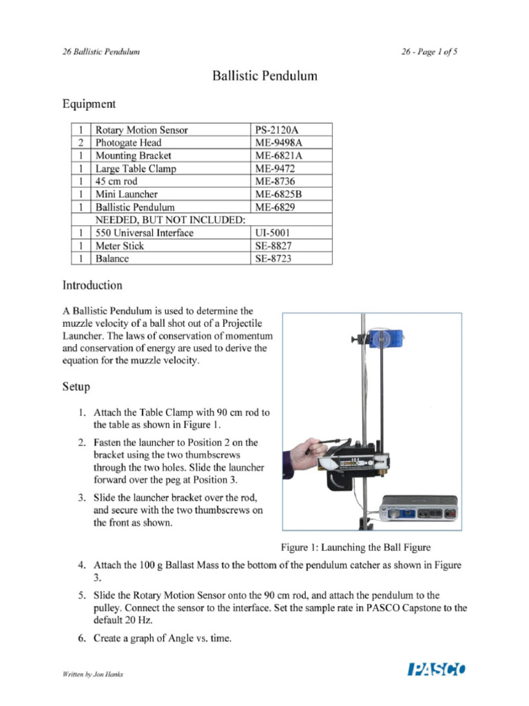 Ballistic Pendulum | PDF | Pendulum | Momentum