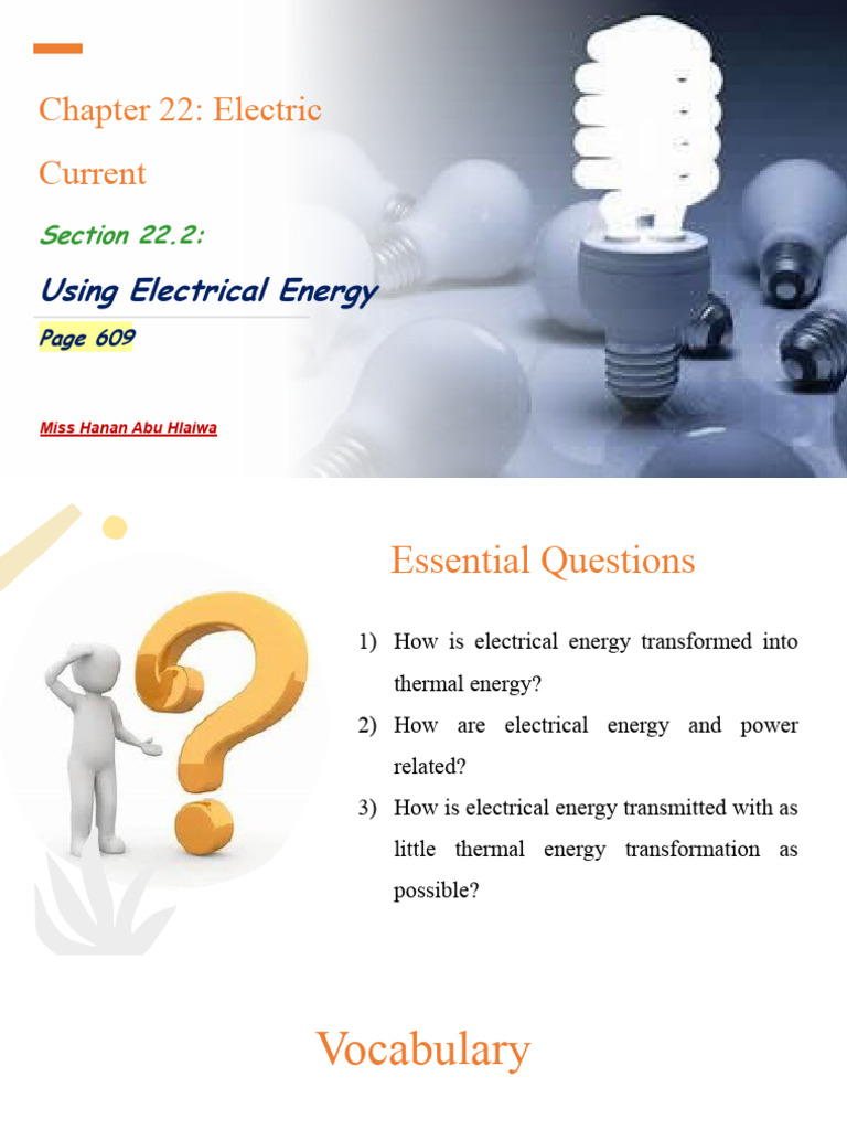 22.2 Using Electrical Energy | PDF | Electrical Resistance And Conductance | Electric Power ...