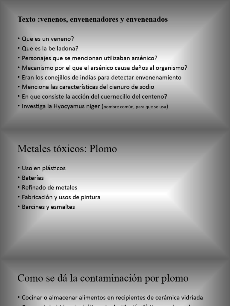 Metales Toxicos | PDF | Mercurio (Elemento) | Dirigir