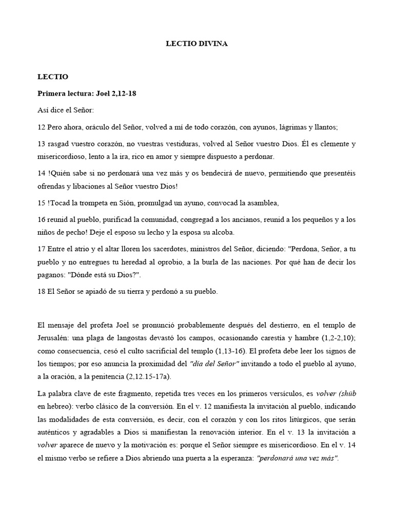 Lectio Divina 2024 | PDF | Pecado | Cristo (título)