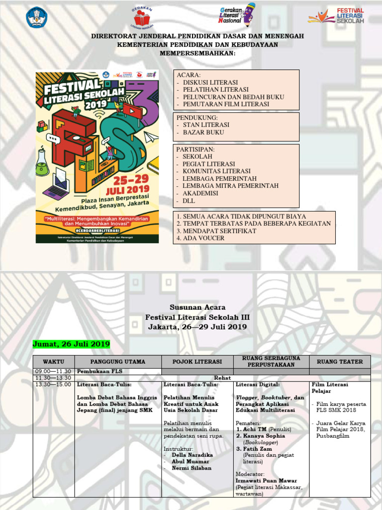 Susunan Acara FLS III Tahun 2019 | PDF