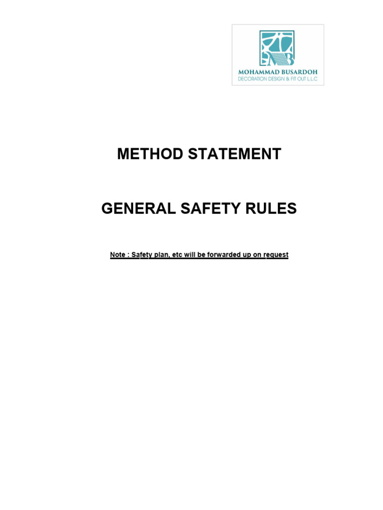 Method Statment Full Fitout Busardoh | PDF | Duct (Flow) | Pipe (Fluid Conveyance)