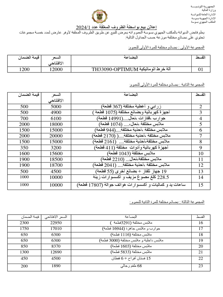 2024-02-02 AV OP Sousse 01-2024 | PDF