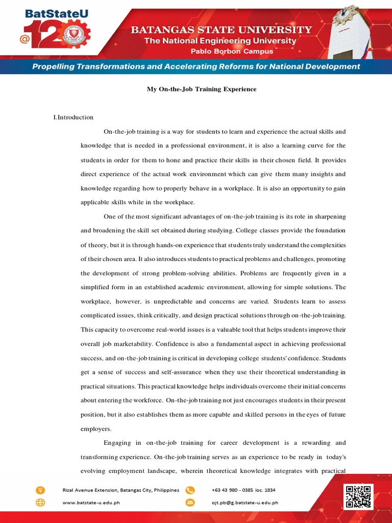 Narrative OJT Castro 1 11 | PDF | Cognition | Behavior Modification