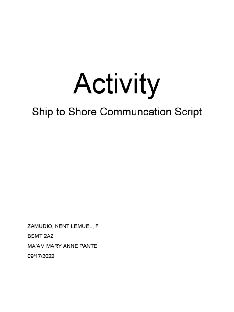 Ship to Shore Communication Example | PDF