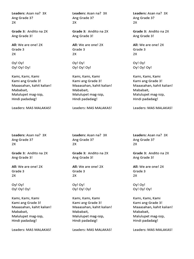 Grade 3 Scouting Yell | PDF