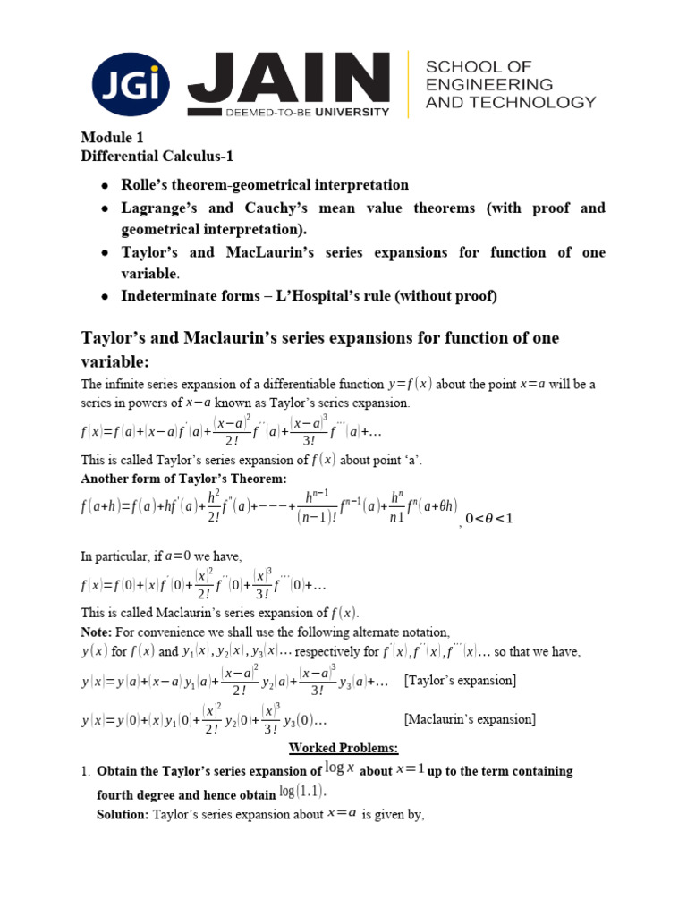 Maths Notes of Module 1 | PDF | Mathematical Relations | Analysis