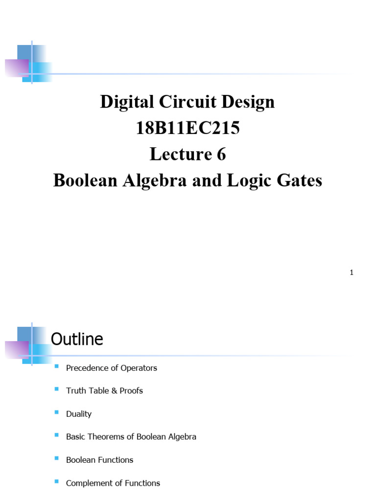 Boolean Algebra and Logic Gates | PDF | Boolean Algebra | Teaching ...
