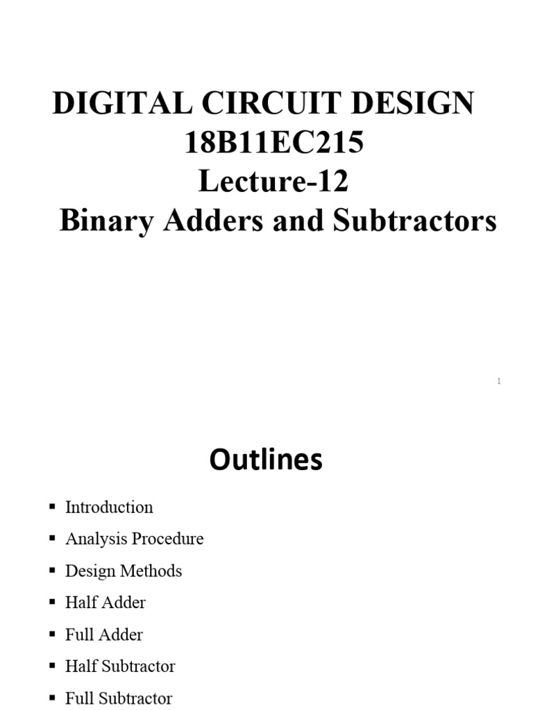 Binary Adders and Subtractors | PDF | Integrated Circuit | Logic Gate