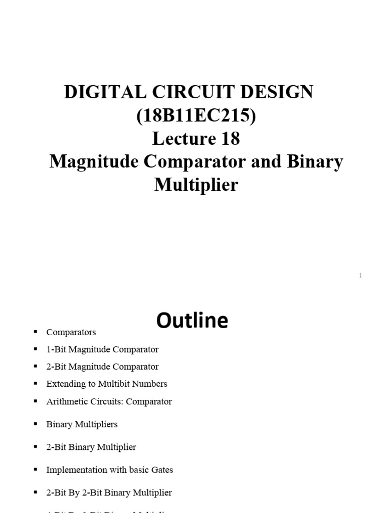 Digital Circuit Design: Comparators & Multipliers | PDF | Logic Gate | Theoretical Computer Science
