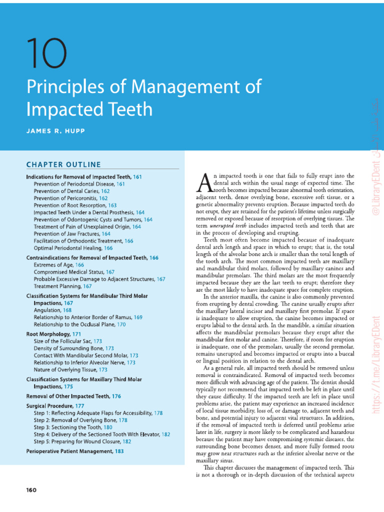 Ch.10 Principles of Management of Impacted Teeth | PDF