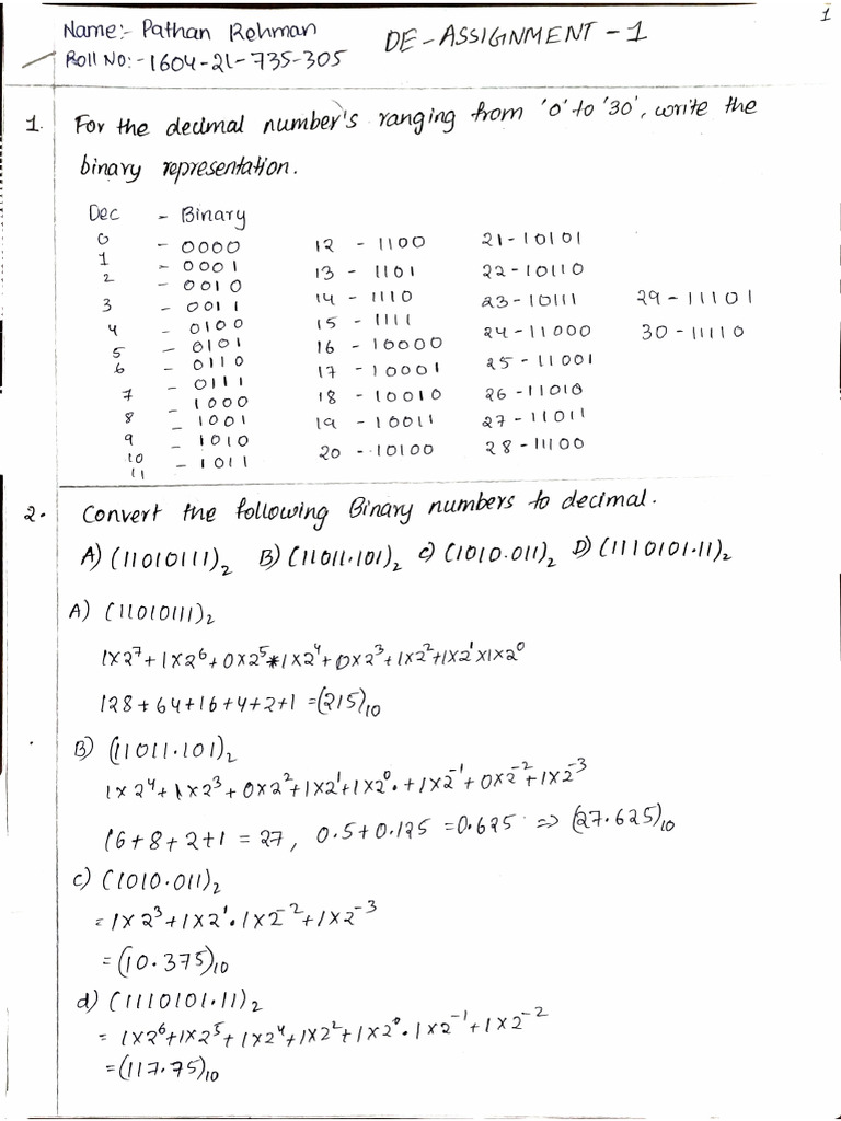 De 1 and 2 Assignment | PDF