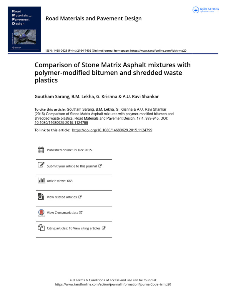 Comparison of Stone Matrix Asphalt Mixtures With Polymer Modified ...