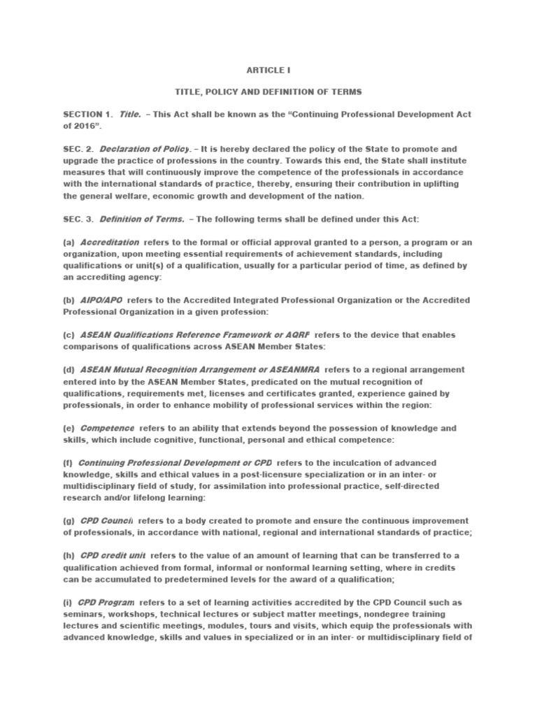 Ra 10912 | PDF | Learning | Professional Development