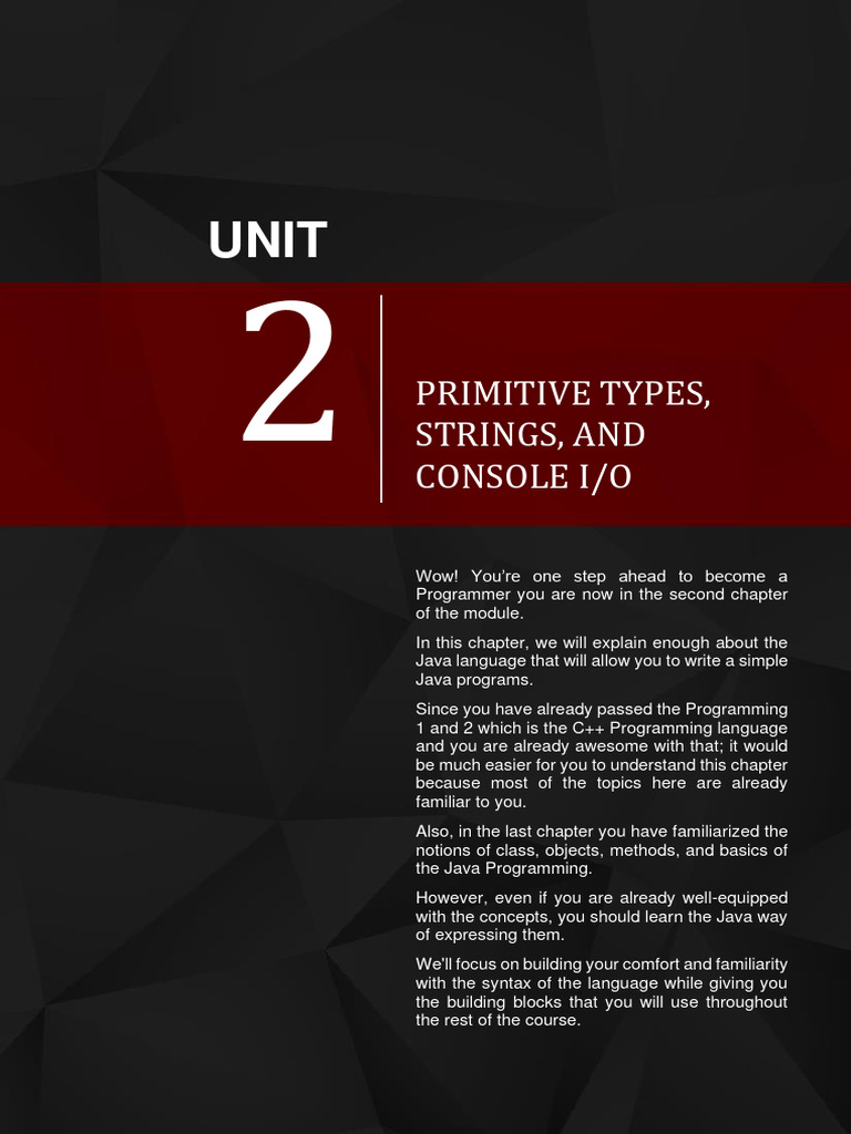 Java Primitive Types & I/O Guide | PDF | Data Type | Boolean Data Type