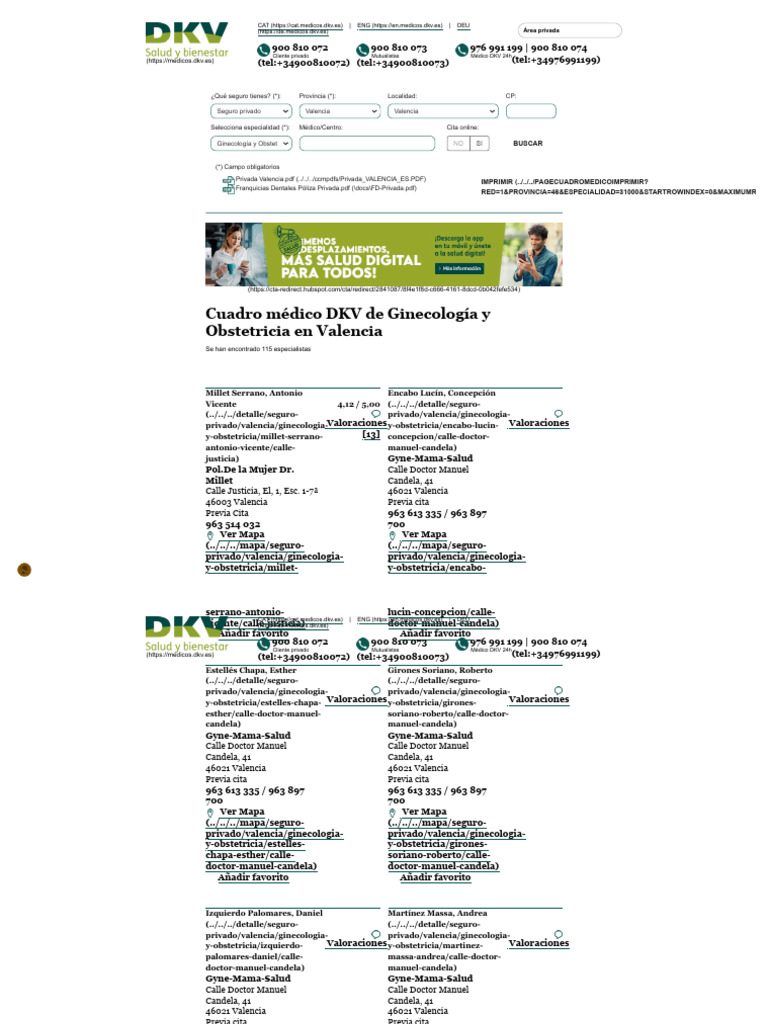 Cuadro Médico DKV | PDF | Mujer | Medicina