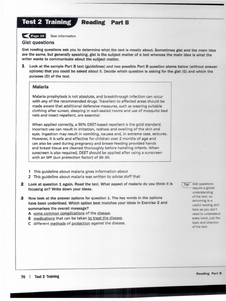 OET Trainer, Test 2, Reading Part B (Tips, Exercises, Test) | PDF