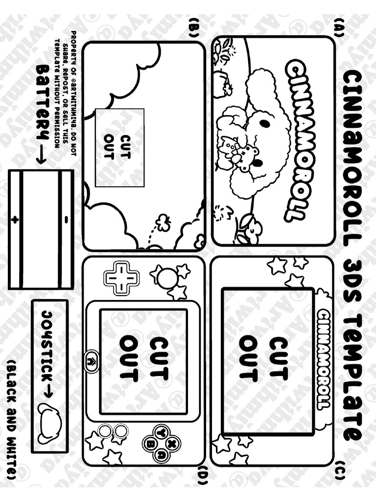 (Free) Cinnamoroll Ds Temp (Black & White) | PDF
