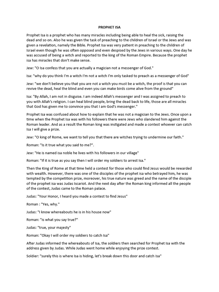 Prophet Isa Mark Iv | PDF | Jesus In Islam | Judas Iscariot