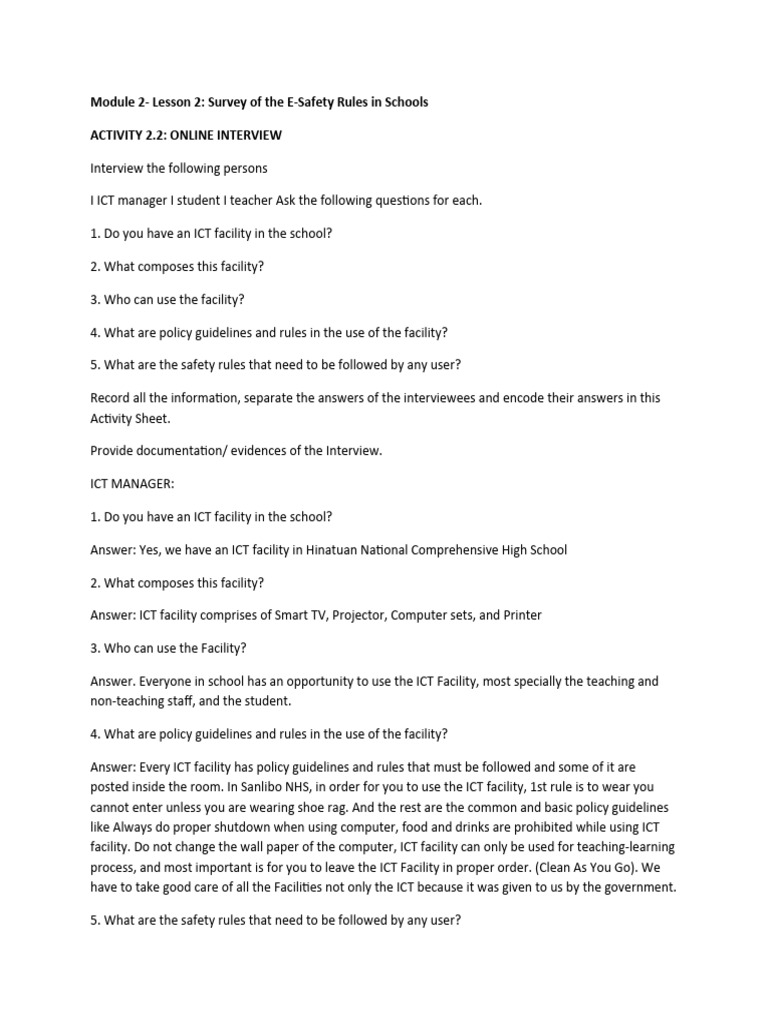 Module 2 - Lesson 2 Survey | PDF | Information And Communications ...