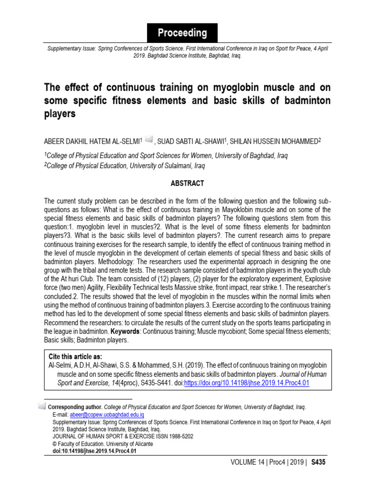 The Effect of Game Specific Training On | PDF | Skeletal Muscle ...