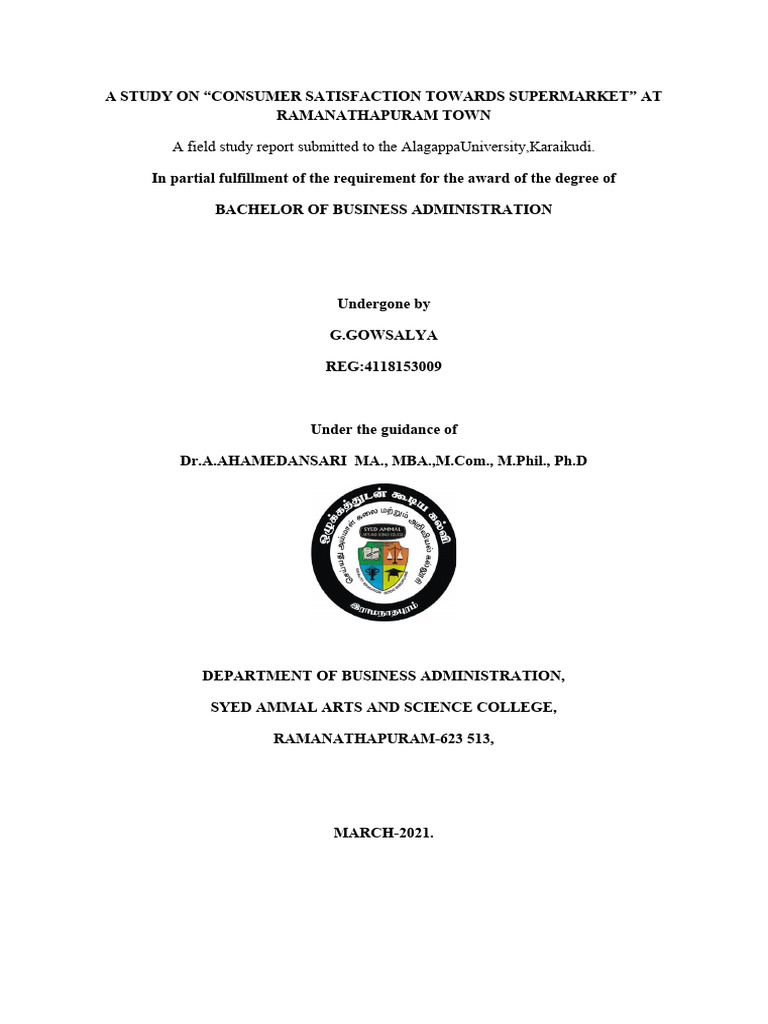 GOWSALYA | PDF | Supermarket | Grocery Store