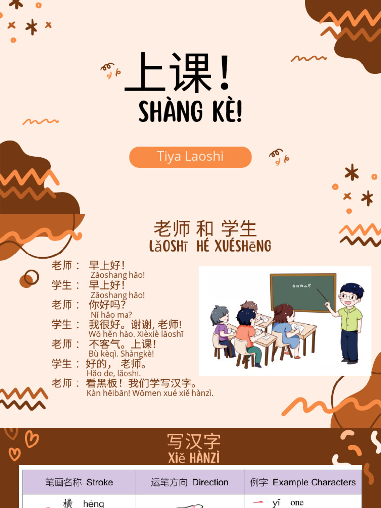 Bahasa Mandarin Anak - Pertemuan ke-2 上课 shangke | PDF
