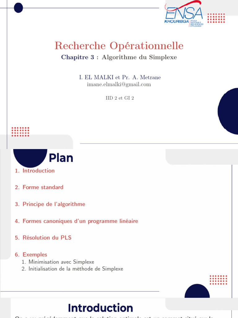 Chapitre 3 | PDF | Optimisation linéaire | Mathématiques de l'informatique