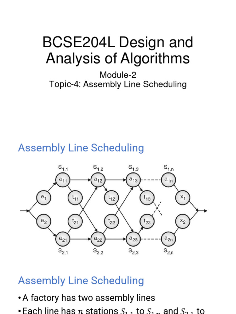 10-Assembly Line Scheduling-29-01-2024 | PDF