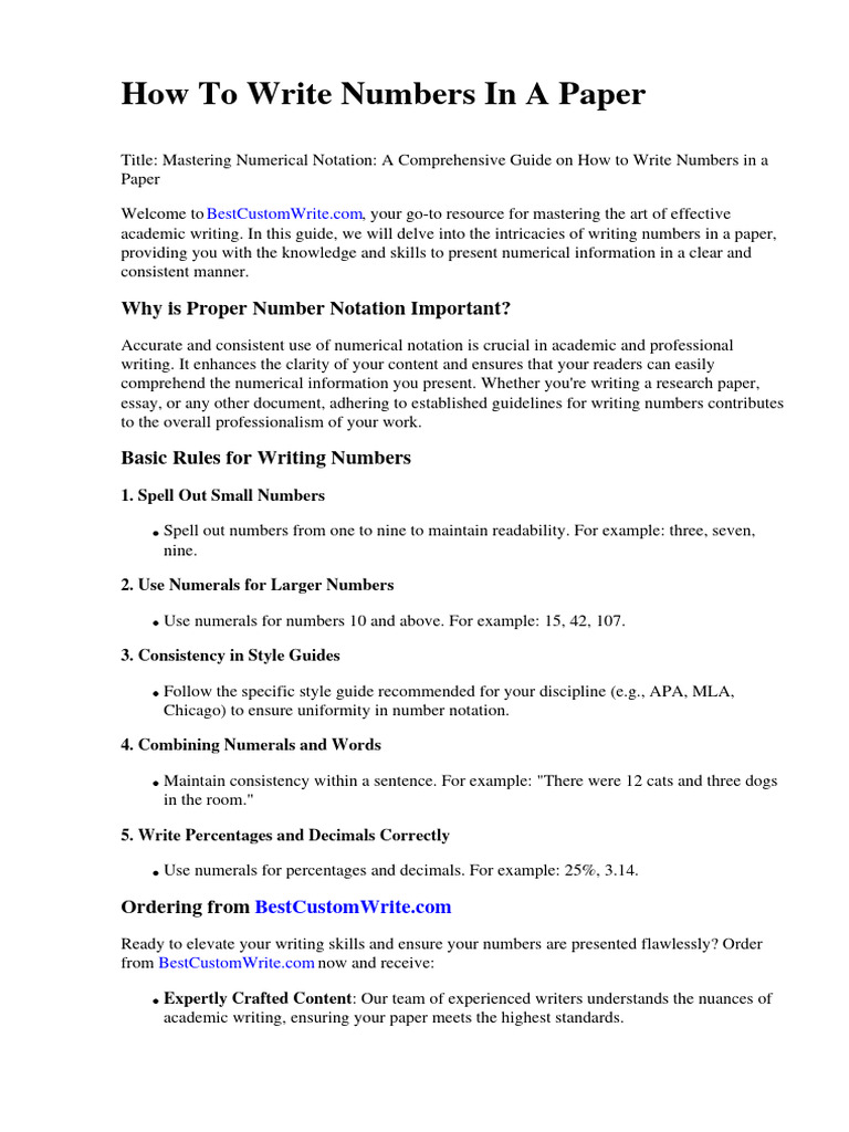 How To Write Numbers in A Paper | PDF | Apa Style | Human Communication
