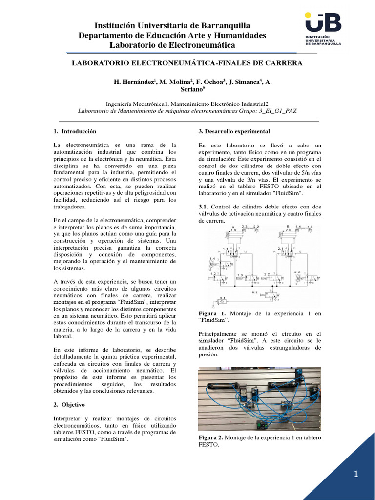 Informe 5-Electroneumática-Molina, Soriano, Hernadez, Ochoa, Simanca | PDF | Solenoide | Neumática