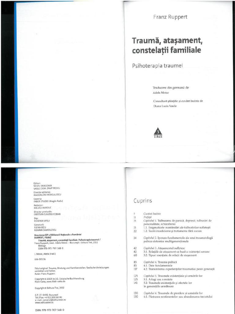 Franz Ruppert - Trauma, Atasament, Constelatii Familiale (Scan) | PDF