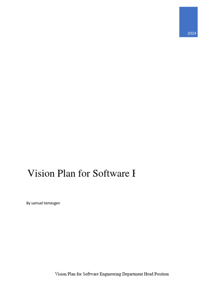 Vision Plan For Software Engineering Department Head | PDF | Innovation ...