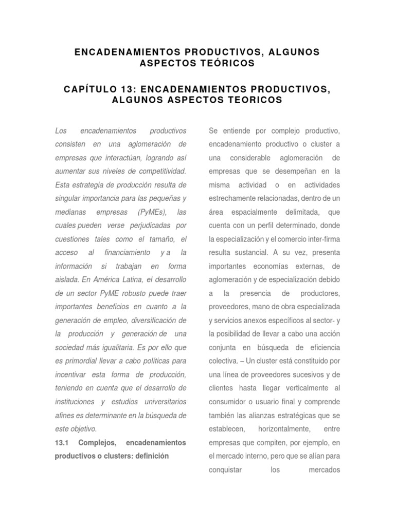 Encadenamientos Productivos | PDF | Business | Pequeñas y medianas empresas