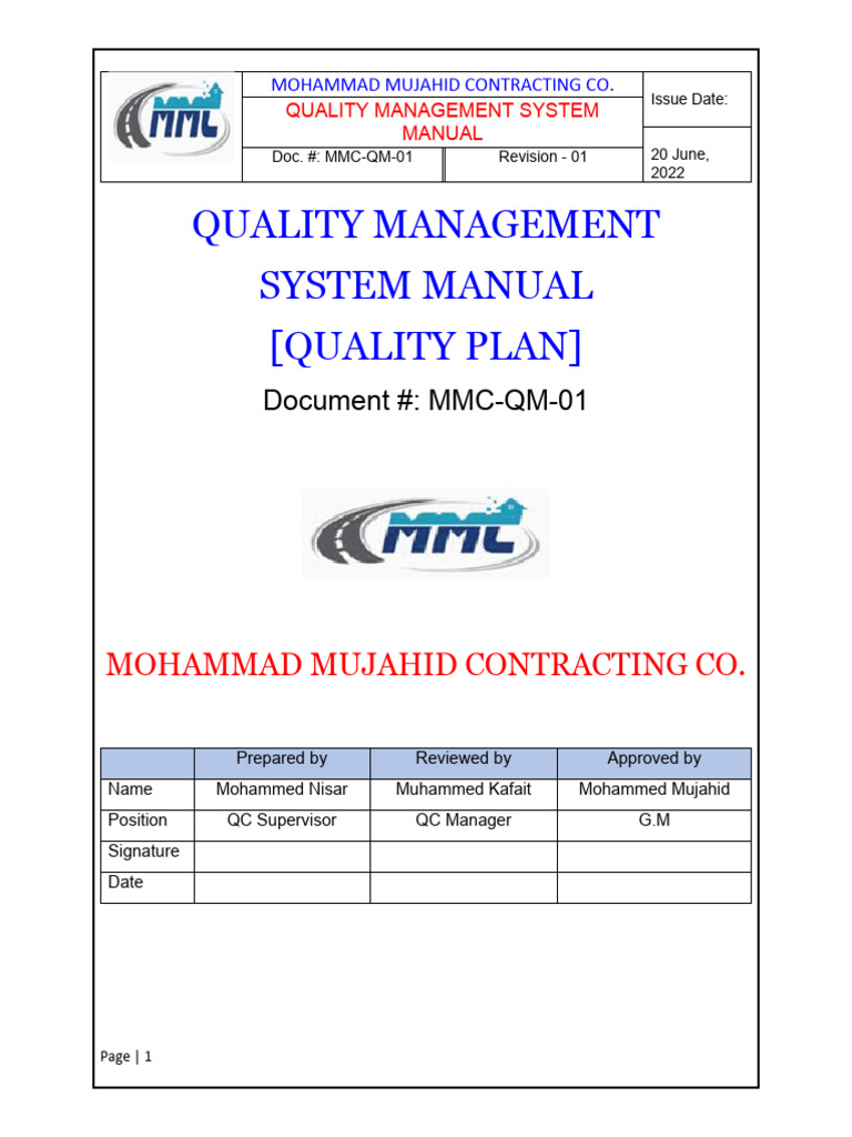 QM-01 Quality Manual | PDF | Quality Management | Quality Management System