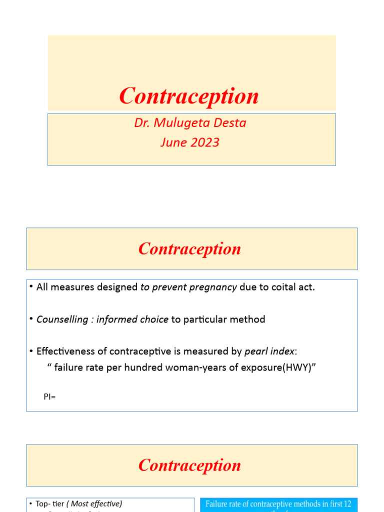 Contraception | PDF | Birth Control | Combined Oral Contraceptive Pill