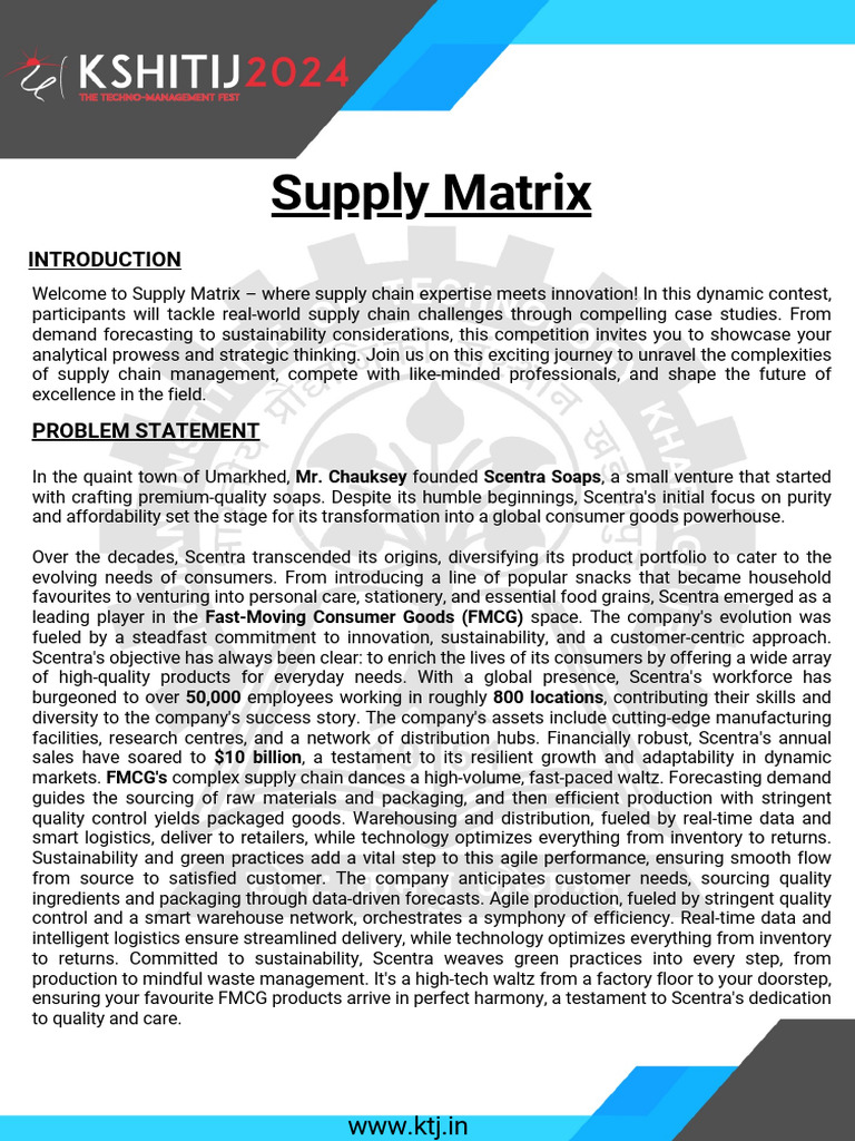 Supply Matrix | PDF | Logistics | Supply Chain